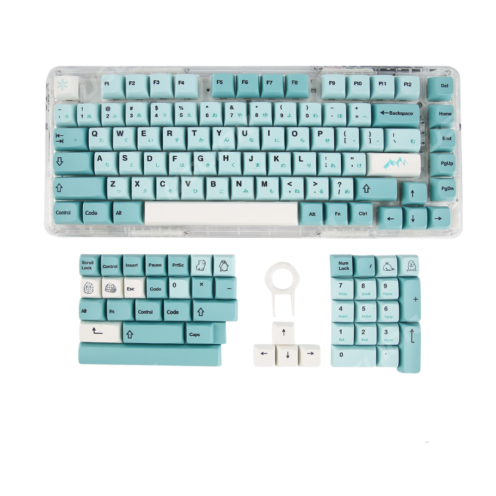 Anymob Keycap Keyboard Ice Blue 126 Japanese keys Mechanical Bag Pack ...